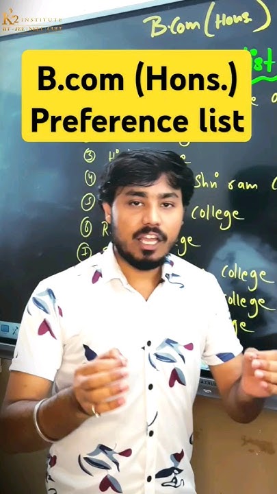 Delhi University BEST Preference List for B.com Hons.🔥📃 #shots - YouTube
