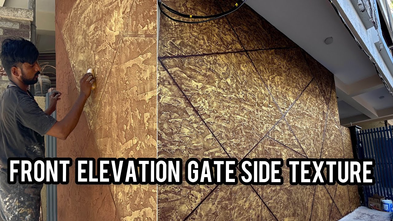 Front Elevation beautiful texture design | latest design wall texture ...