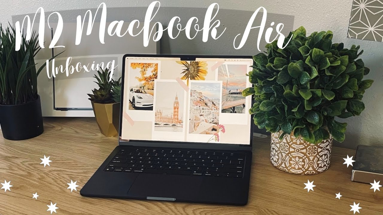 🌑 Midnight MacBook Air Unboxing [M2] + customizing / setup & review ...