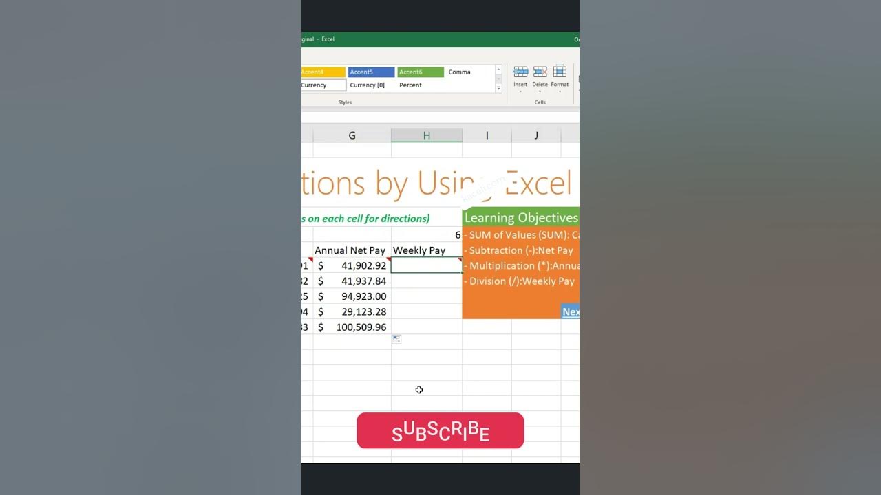 Calculating Weekly Pay in Excel #microsoftoffice #kacelitutorials - YouTube