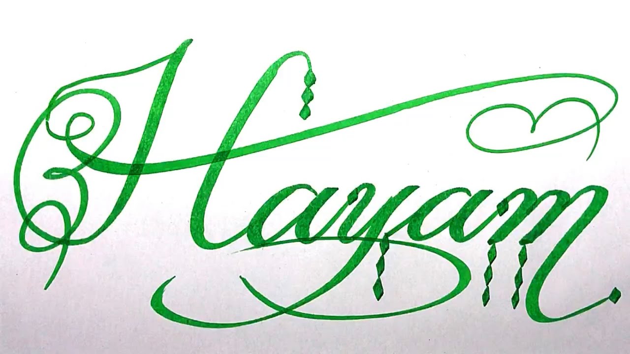 Hayam Name Signature Calligraphy Status | How to improve Cursive ...