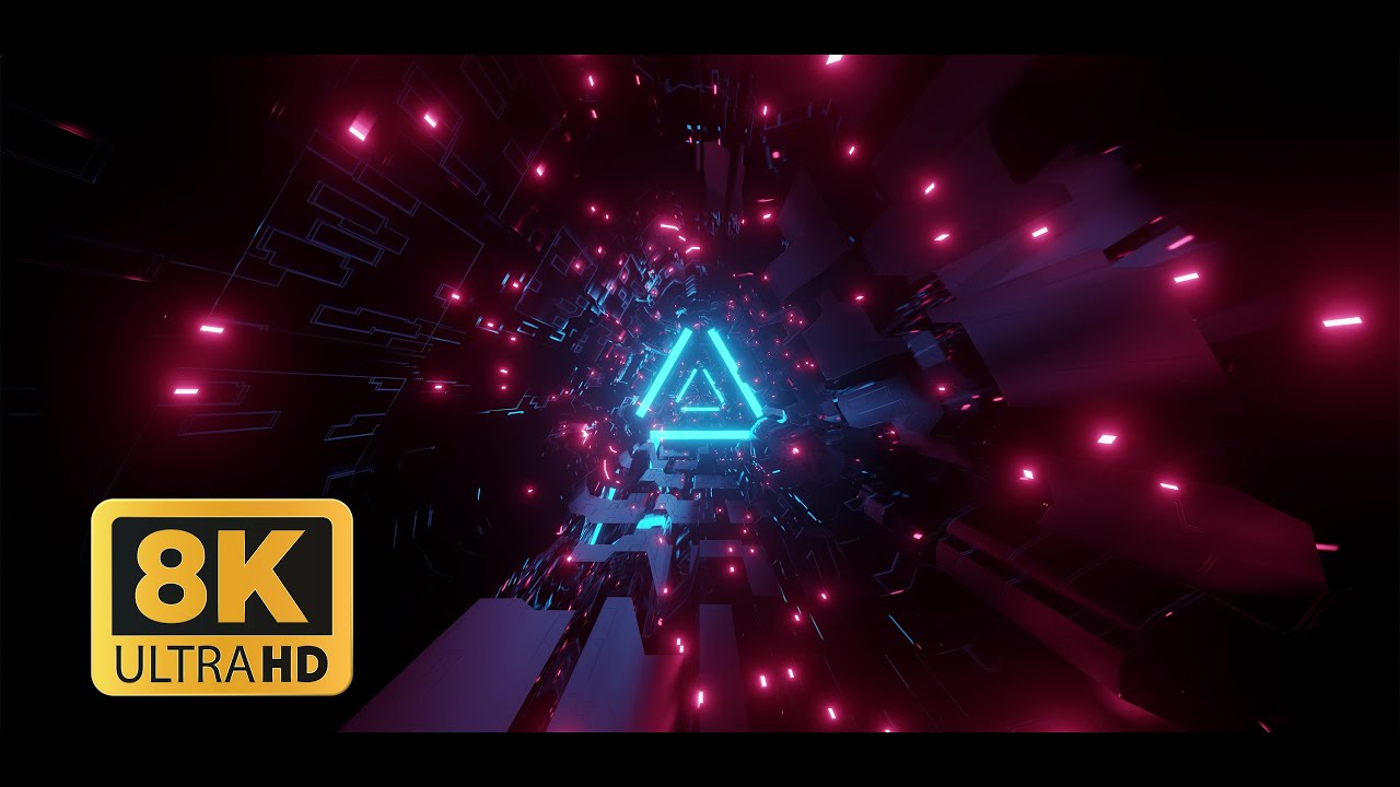 8K Vj Loop - Dark Tunnel With Distorted Neon Lights - YouTube