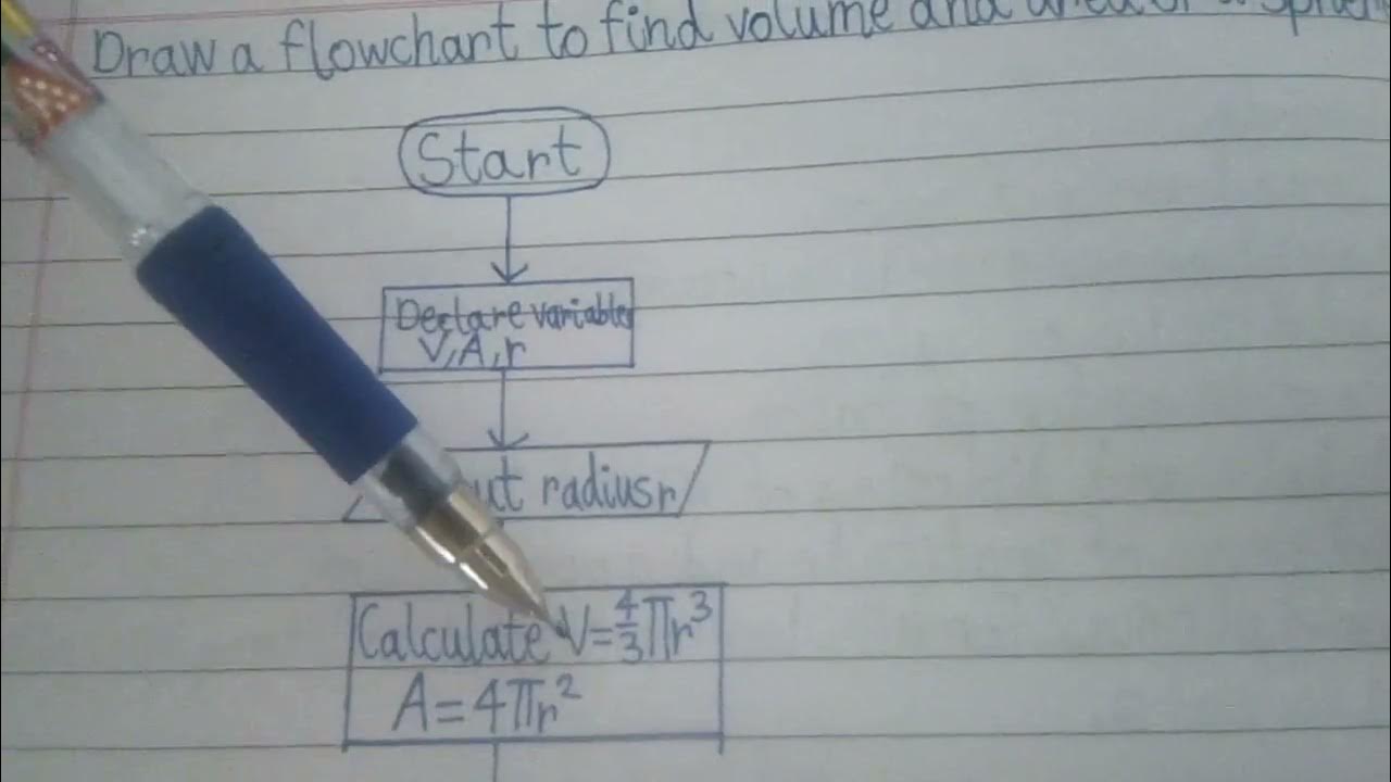 2nd example for Flowchart- Find the area and volume of a sphere. - YouTube