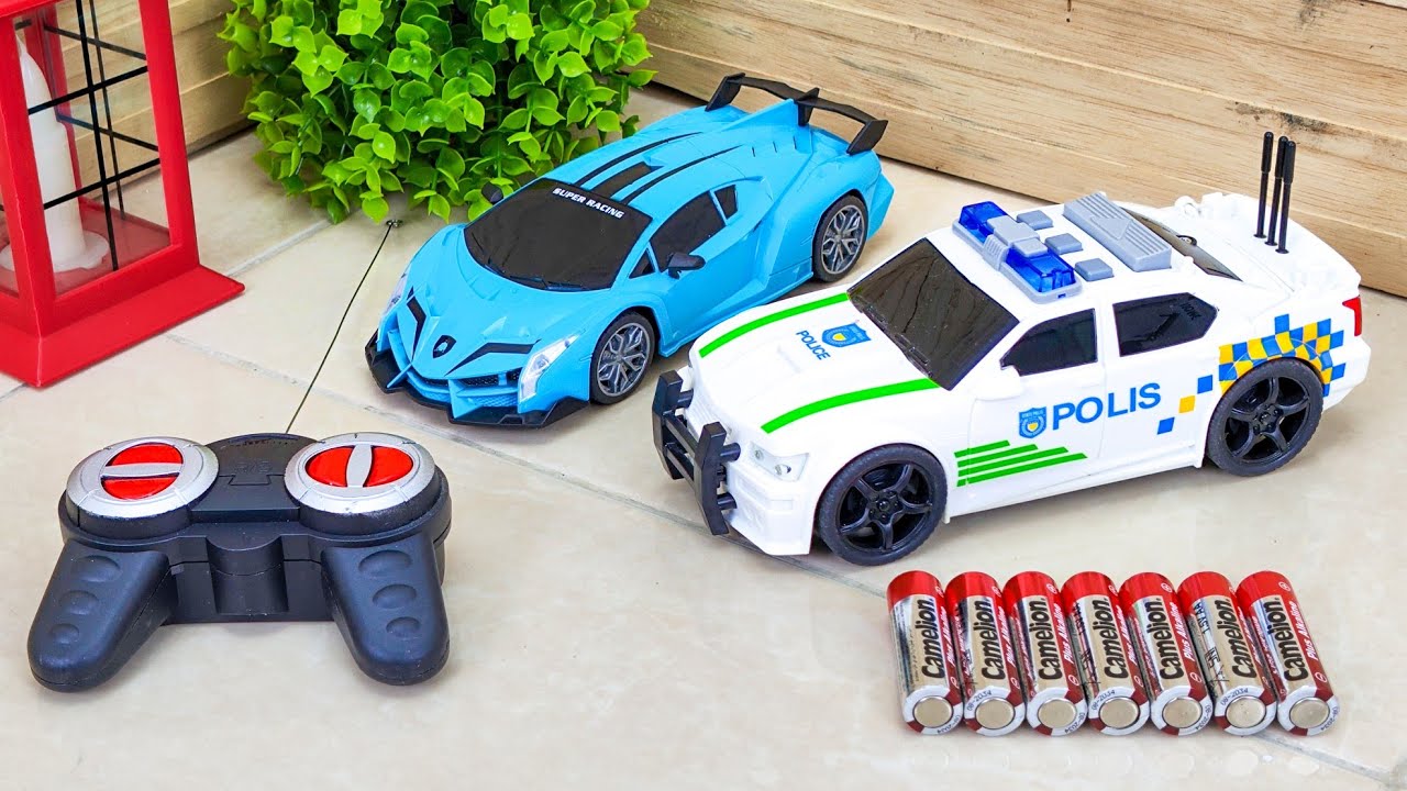 Unboxing Rc Remote Control Sport Racing Car 1:24 Scale, Police Car Die ...