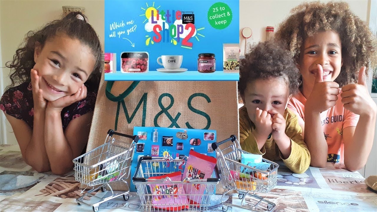 M&S LITTLE SHOP 2 COLLECTABLES UNWRAPPING SHOPPING TROLLEY BASKET & THE ...