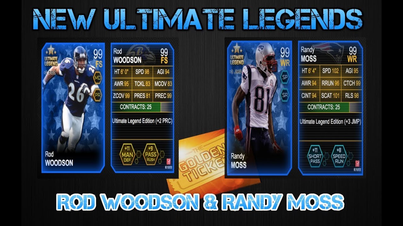MUT 25 - Ultimate Legend Randy Moss, Rod Woodson, Golden Ticket Pack ...