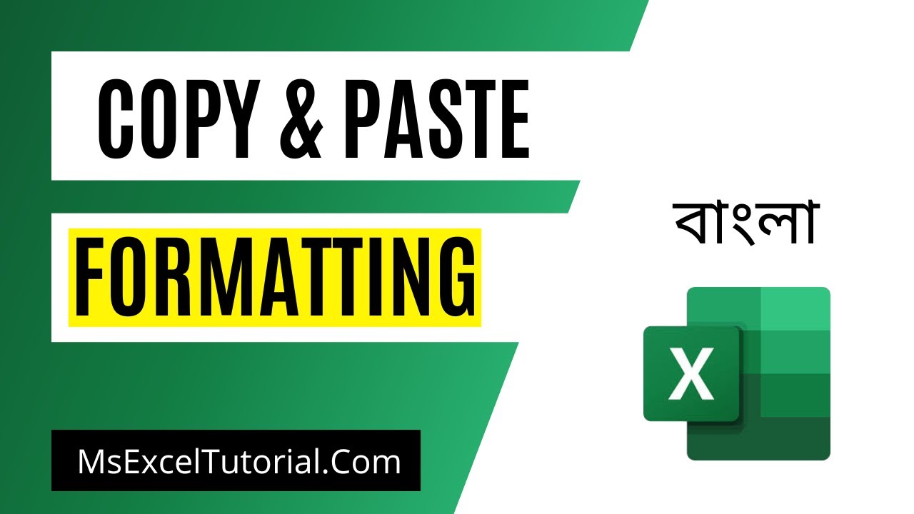 How To Copy And Paste Only Formatting In Excel In Bangla YouTube How To Copy And Paste Only Formatting In Excel In Bangla YouTube