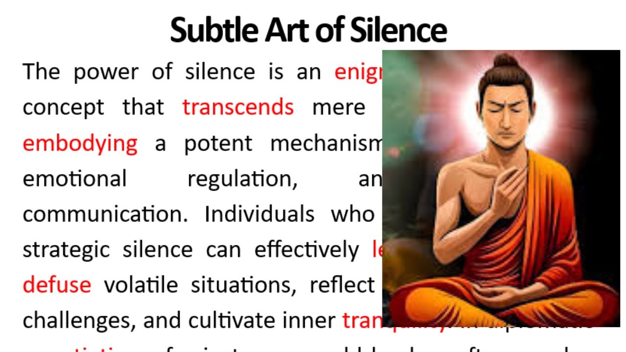 Subtle Art of Silence | Paragraph Reading | Motivational | Passage ...