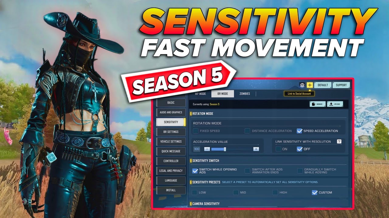 SEASON 5 FAST MOVEMENT SECRET SETTINGS! Pro Sensitivity Settings For ...