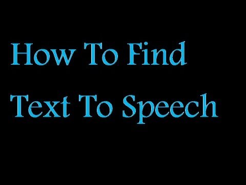 How To Find Text To Speech On Windows XP and Windows Vista - YouTube