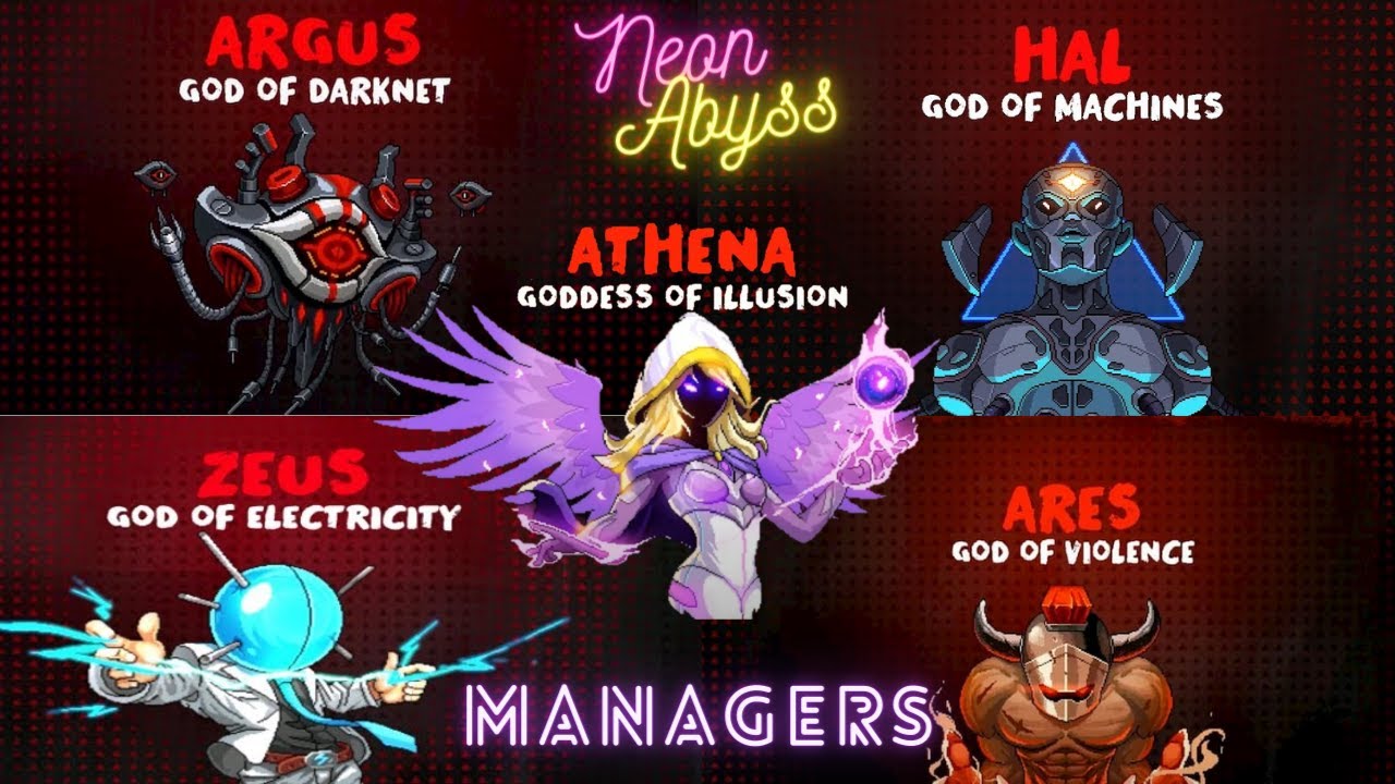 Neon Abyss All Managers Battles - YouTube