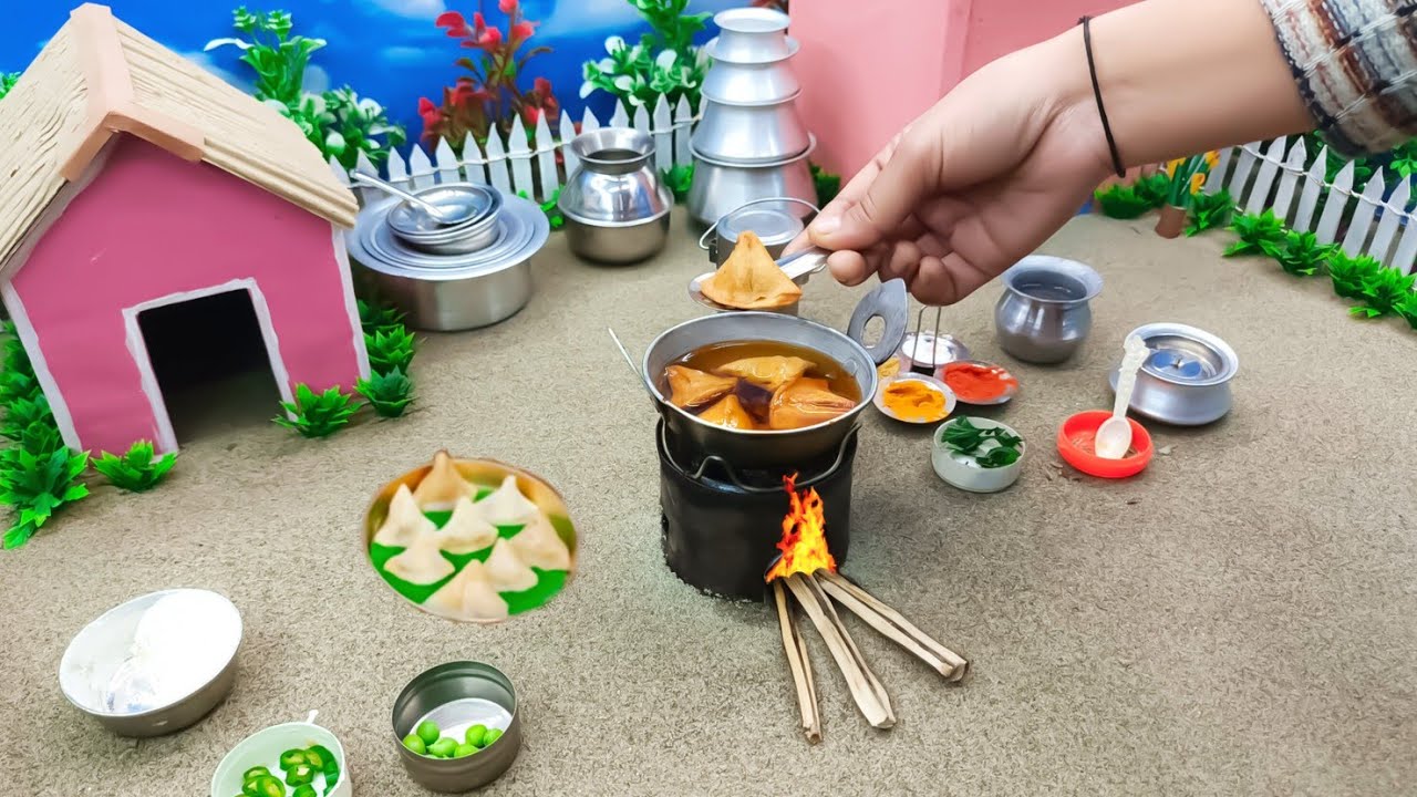 Miniature Samosa Recipe | Miniature cooking South Indian food ...