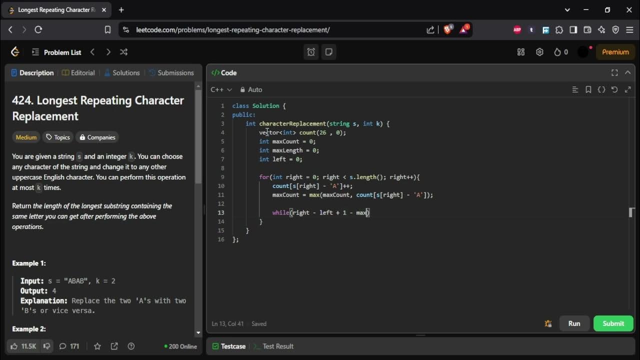 leetcode-424 - YouTube