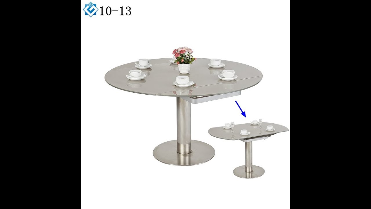 round table convertible to square table expandable hidden dining table ...