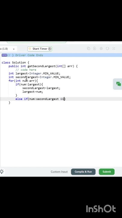 gfg Day1 java|Second Largest Element|gfg DSA 160 #gfg160 #gfgday1 #java - YouTube