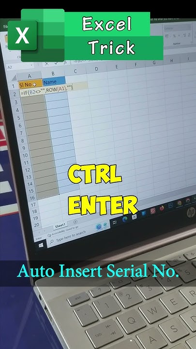 🤔Automatically insert serial number #shorts #excel #exceltips - YouTube