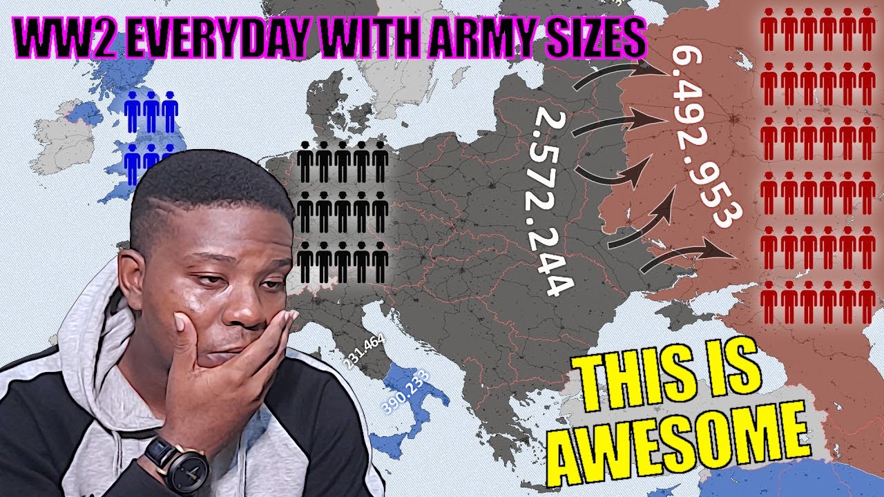 History Enthusiast Reacts to World War II Every Day with Army Sizes ...