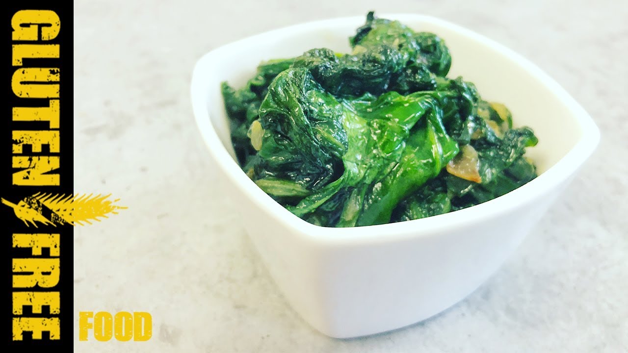 Stewed spinach salad gluten free recipe - YouTube
