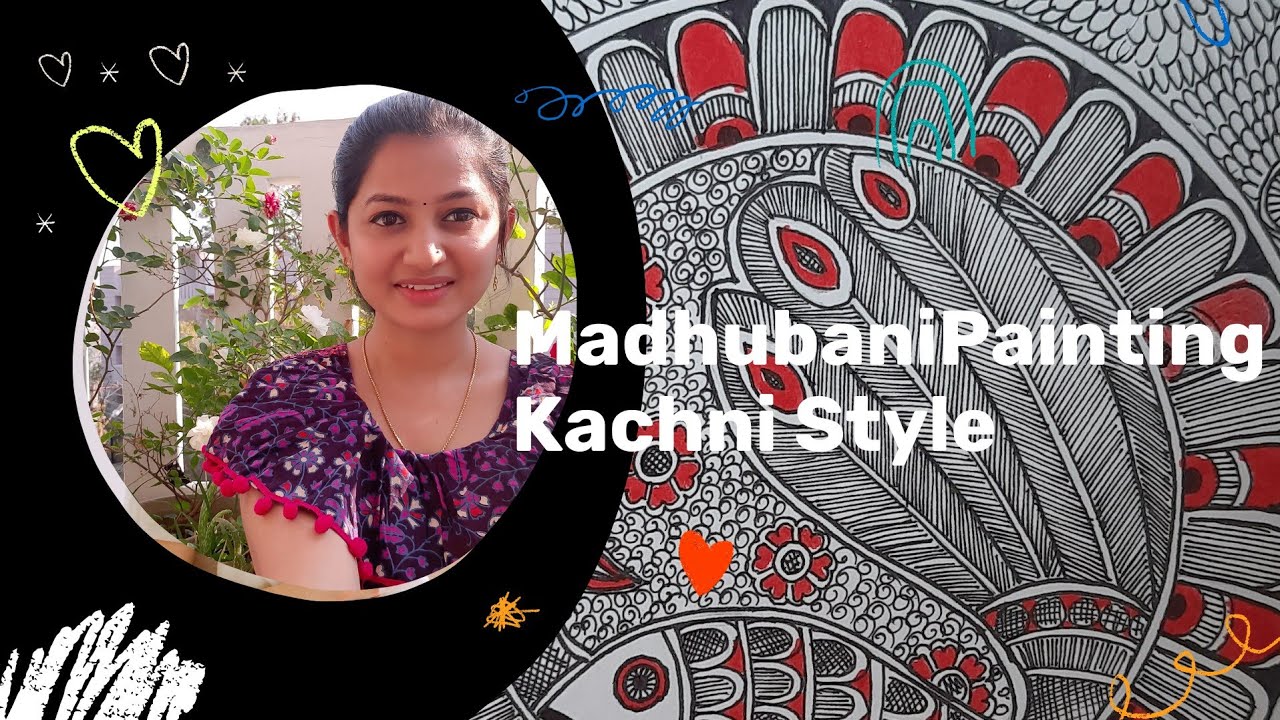 Madhubani Painting | Kachni Style | How to draw Madhubani Kachni Style ...