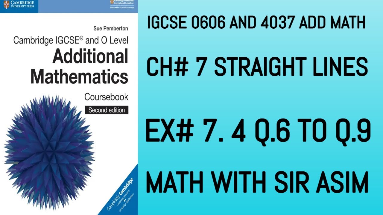 Additional Math Igcse 0606 And O Levels 4037 Ch7ex74 Q6 To Q9 Area Of Triangle Lecture