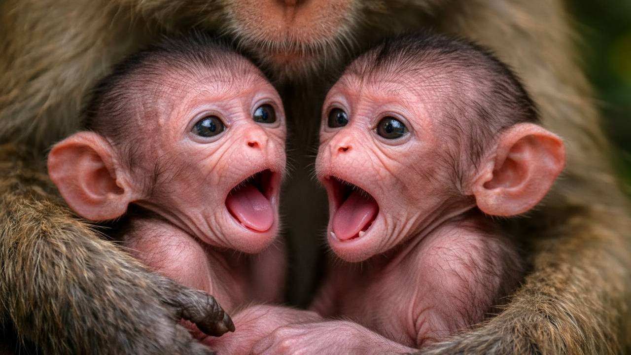 Tiny Newborn Baby Monkey Safe in Mommy’s Arms 🐵💖 | Breastfeeding ...