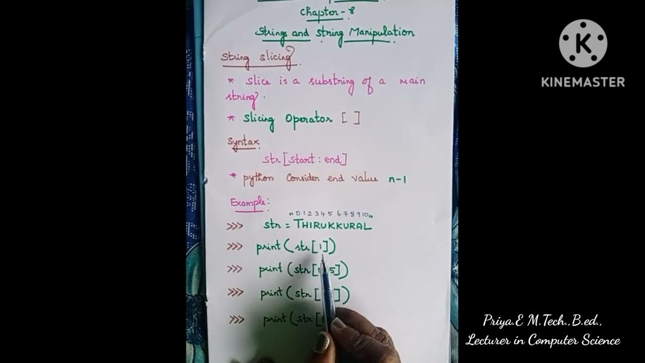 12th std Computer Science chapter 8 Strings and string Manipulations(String Slicing) - YouTube