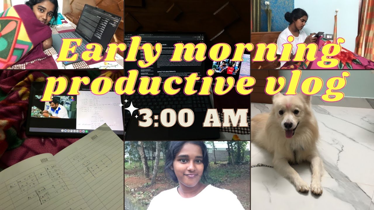 Productive morning📈| Woke up at 3 am😐| 12th grader | Malayalam | My Unscripted Diaries 💌 - YouTube