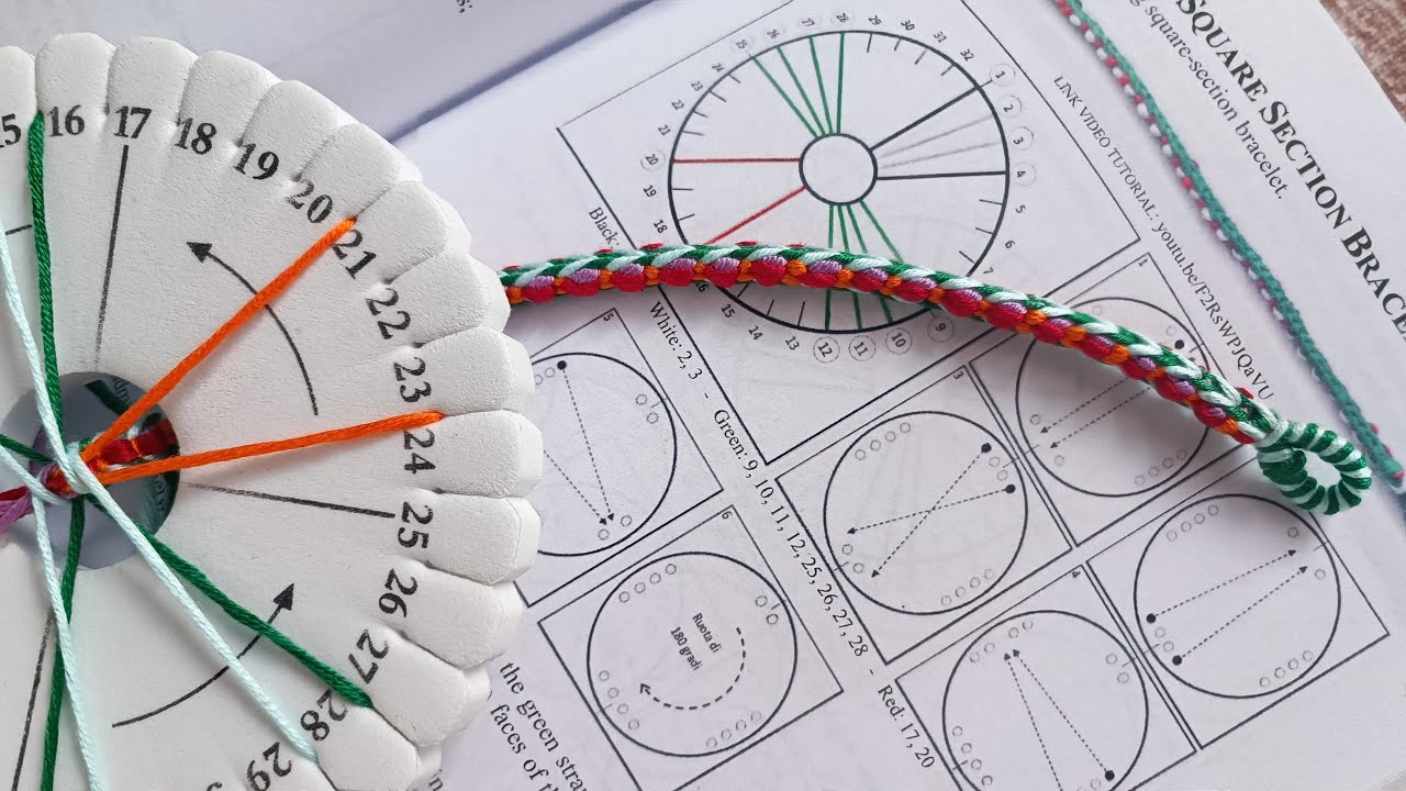 Kumihimo Tutorial Square Section Technique - YouTube