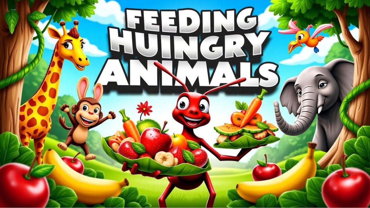 Feeding Hungry Animals | Cartoon | Kids cartoon | Fun in forest # ...