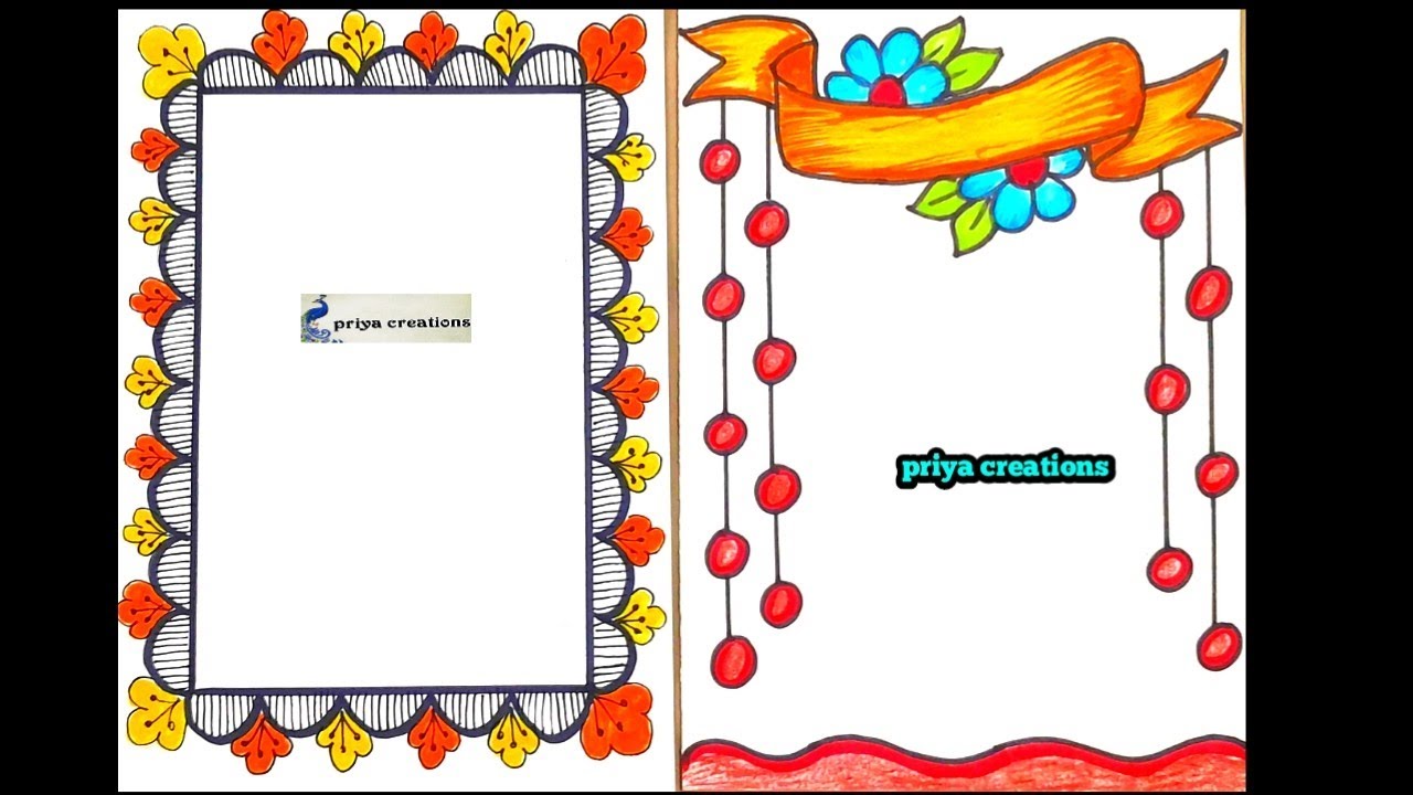 Cute border design for project | Border Designs for project | Simple ...