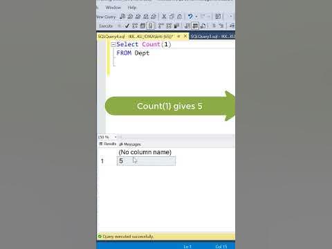 SQL | Count(*) vs Count(1) Vs Count(colname) #sqltips - YouTube