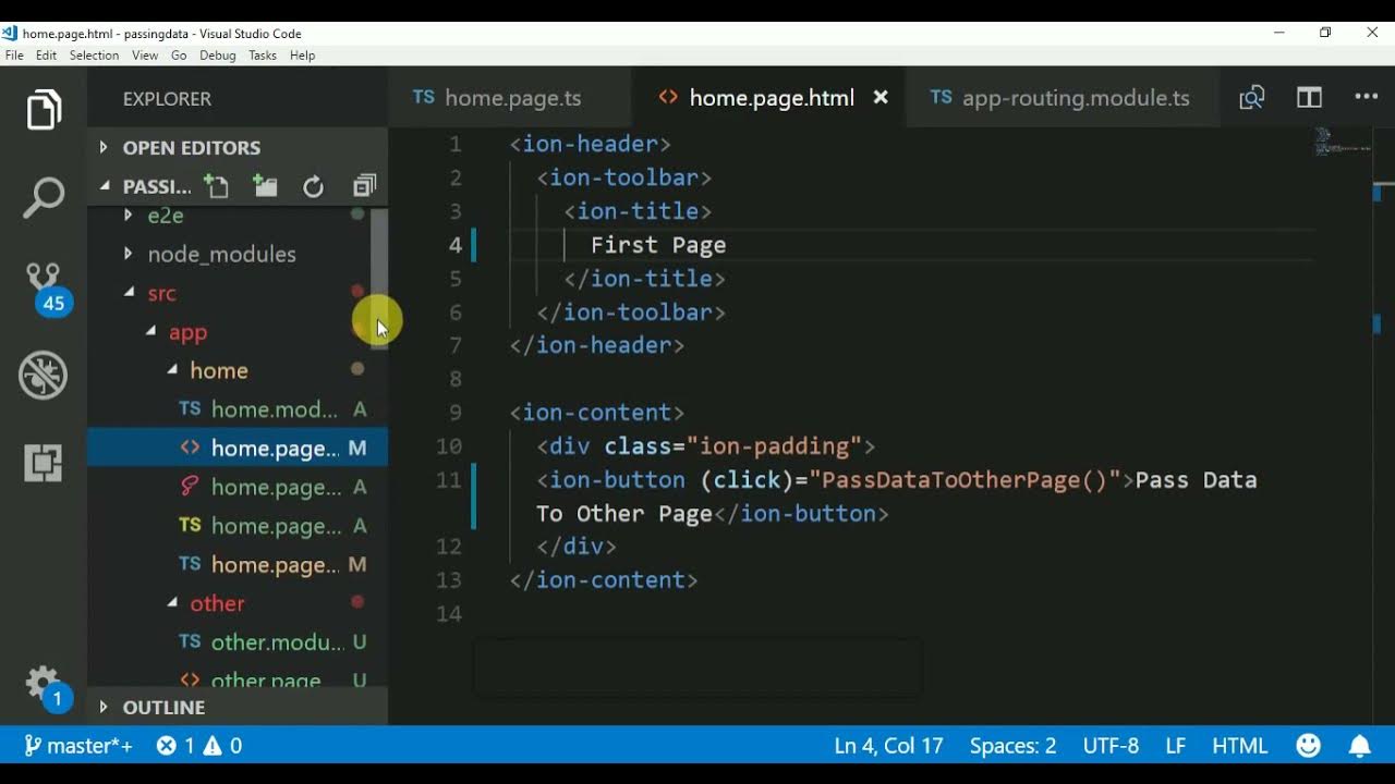 data transfer between pages in ionic4 - YouTube