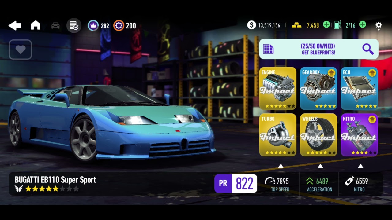 NFS No Limits | Bugatti EB110 SS | Stage 5 Maxed - YouTube