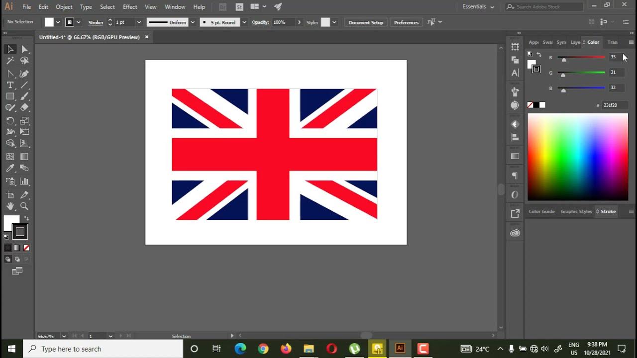 How to create English flag Adobe illustrator Tutorial - YouTube