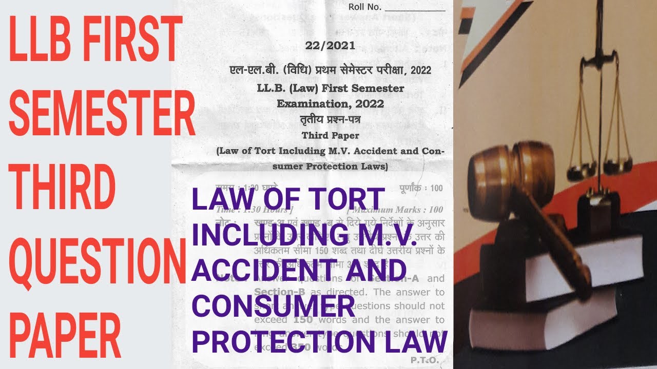 LLB FIRST SEMESTER QUESTION PAPER || LAW OF TORT || MGKVP FIRST ...