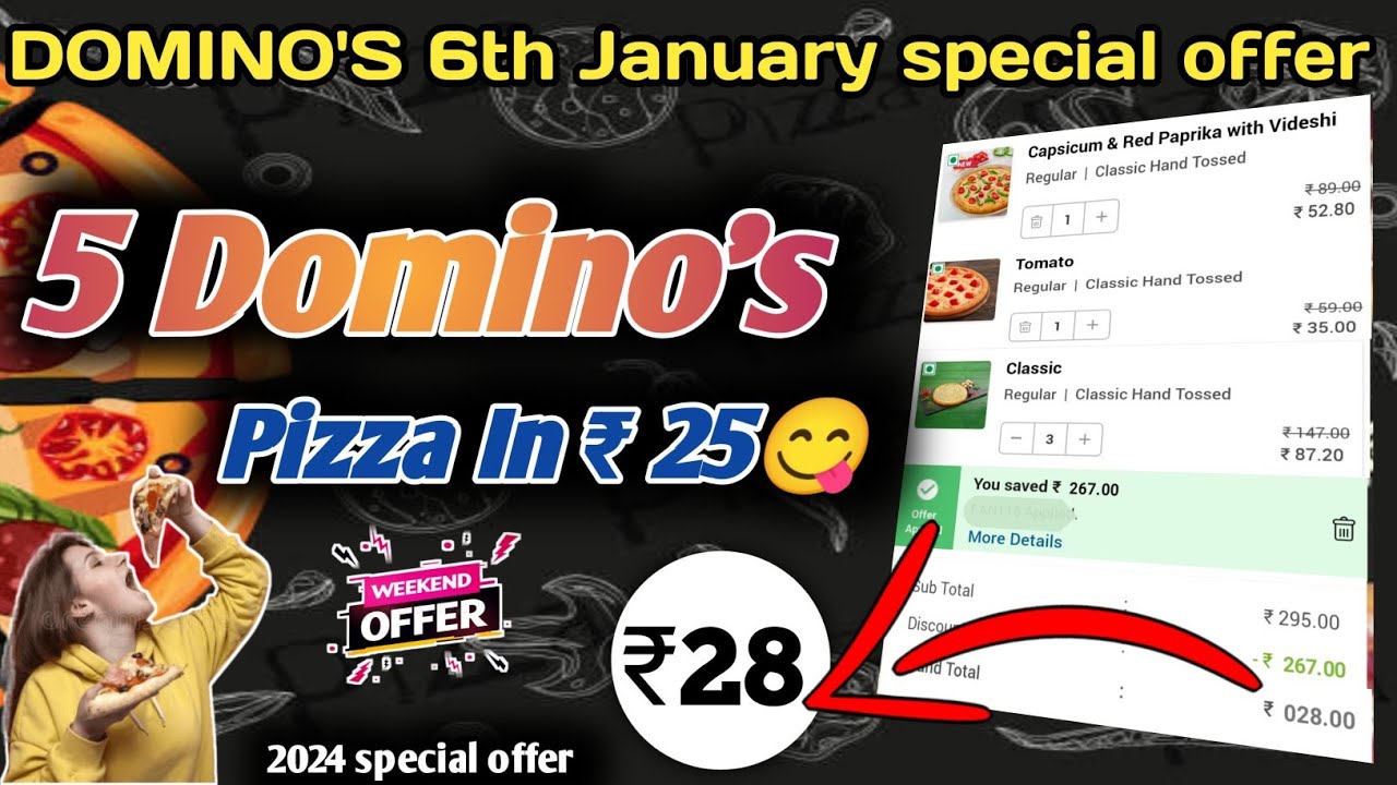 5 Domino's pizza ₹28 में🎉🍕🤯|Domino's pizza offer|Domino's pizza offers ...