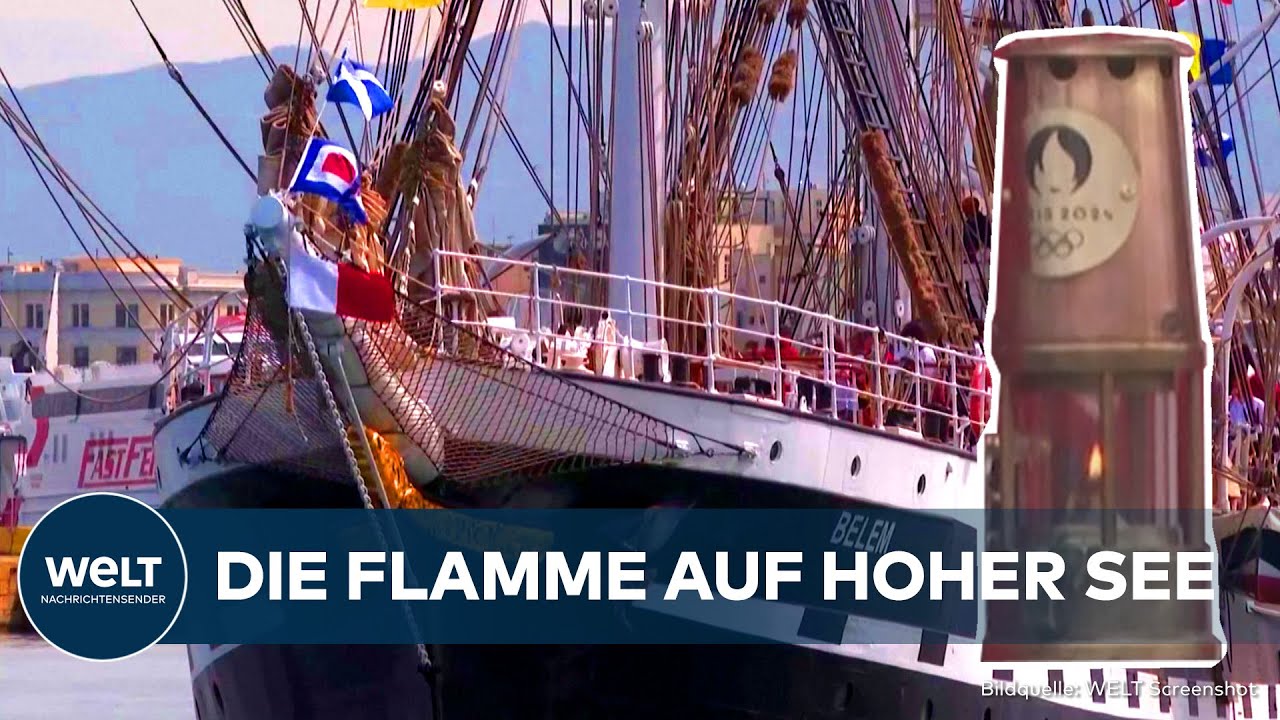 OLYMPIA 2024: Die Flamme brennt nun auch in Piräus - Dreimaster bringt ...