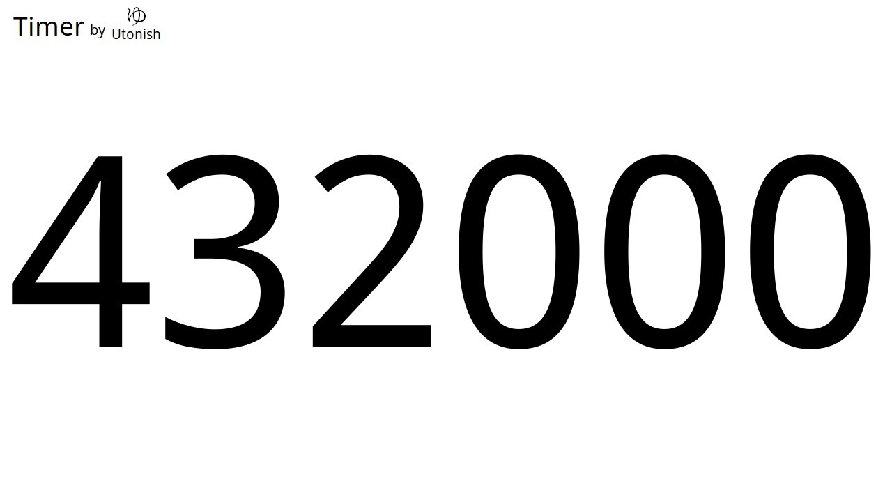 432000 Second Countup Timer - YouTube