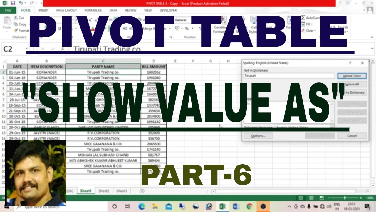 PIVOT TABLE SHOW VALUES AS Calculations YouTube PIVOT TABLE SHOW VALUES AS Calculations YouTube