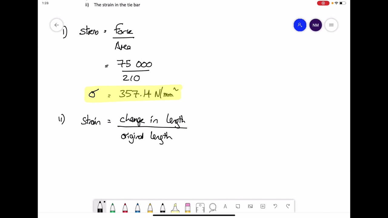 Simple Stress Strain Calculations - Example 3 - YouTube