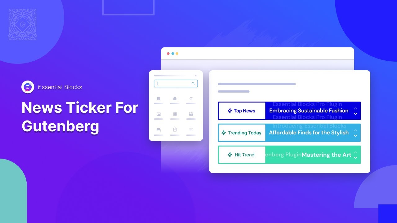 How To Add News Ticker Block With Essential Blocks - YouTube