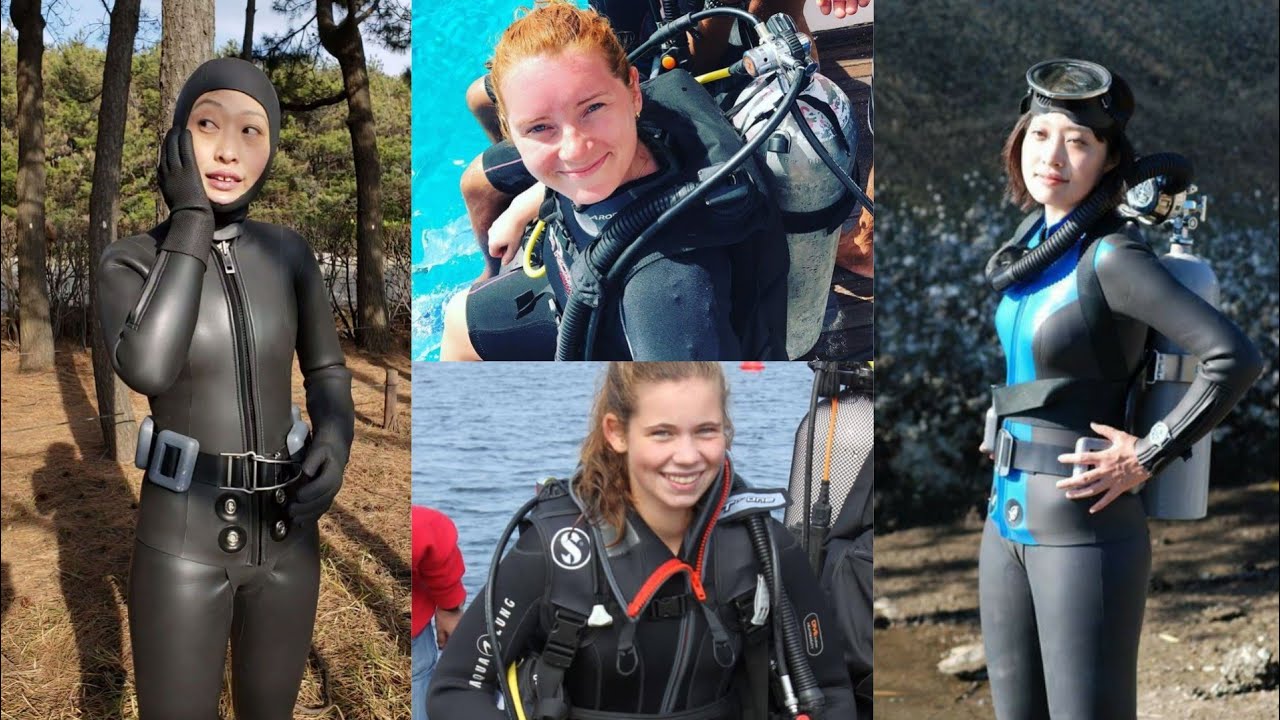 The world's most beautiful scuba gear girls in leather latex diving ...