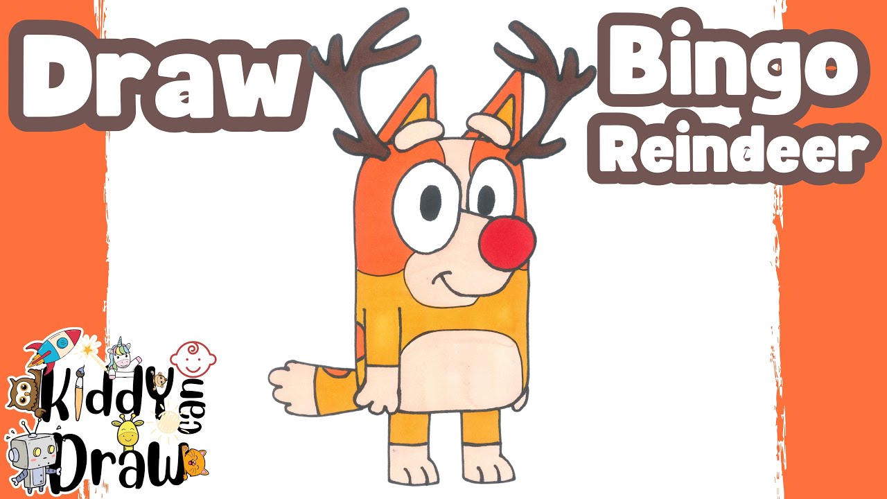 How to Draw Bingo from Bluey in a Reindeer Costume – Easy & Fun! - YouTube