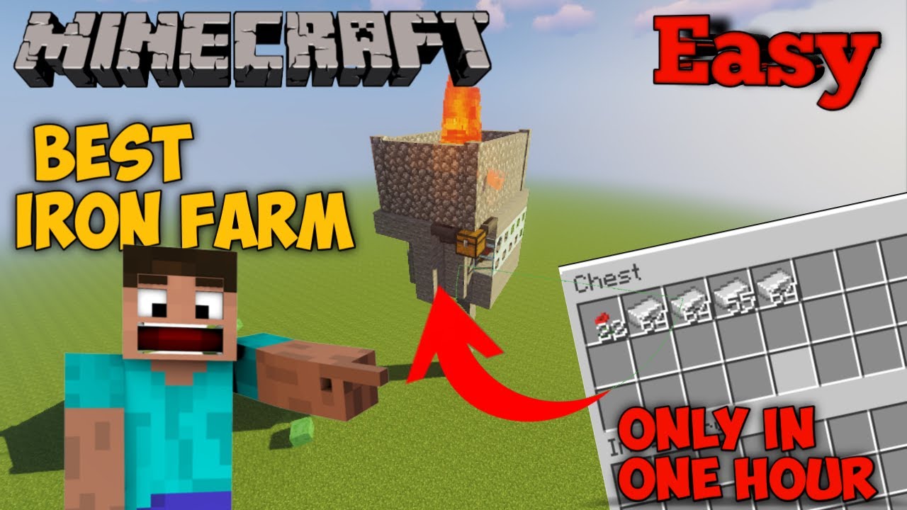 How to make Minecraft easiest and fastest iron farm build #minecraft ...