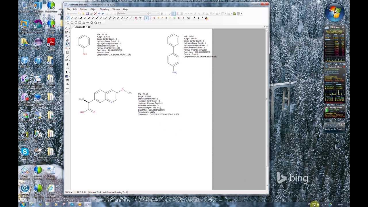 New "canvas calculator" add-in for Accelrys Draw - YouTube