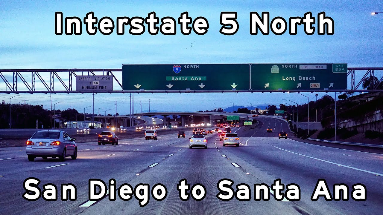 San Diego to Orange County - Interstate 805 and Interstate 5 - YouTube