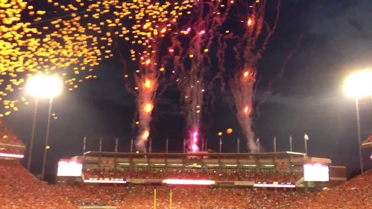 Clemson vs. Georgia 2013 Entrance - Running Down the Hill - YouTube