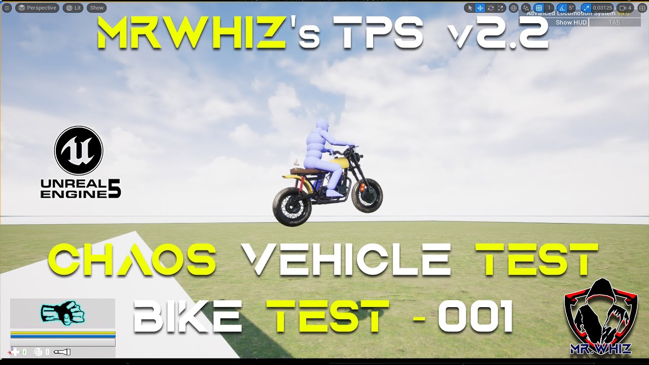 UE5 - ALSv4 Bike Test - Chaos Vehicle - Motorcycle Test - 001 - YouTube