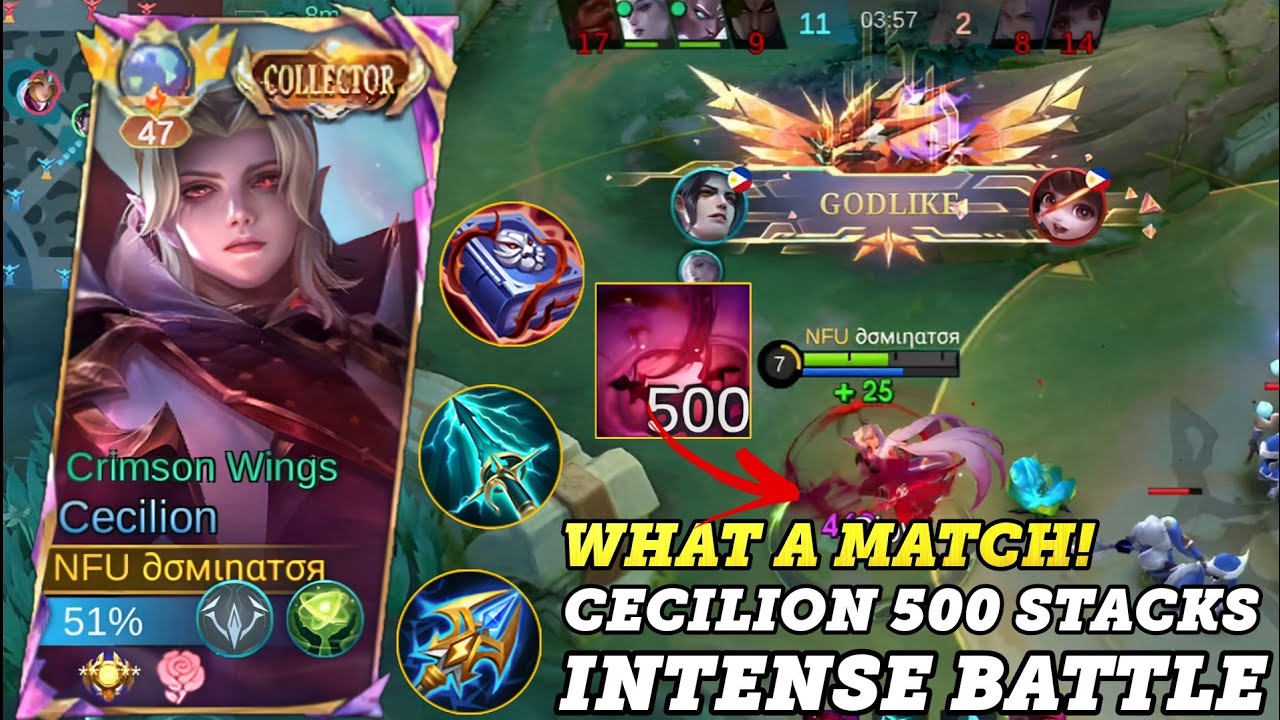 WHAT A MATCH! CECILION REACHES 500 STACKS!, Cecilion Gameplay, Cecilion ...