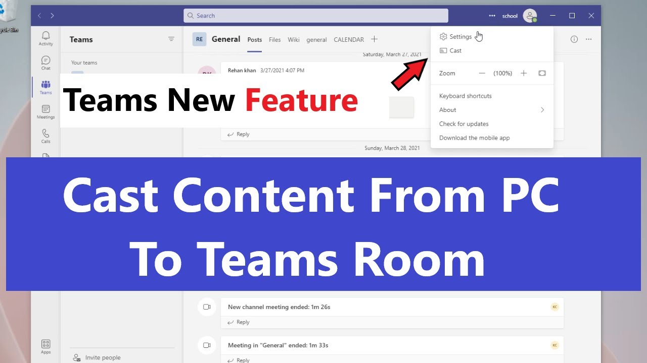 How To Cast Your PC to Microsoft Teams Rooms | Teams new feature - YouTube